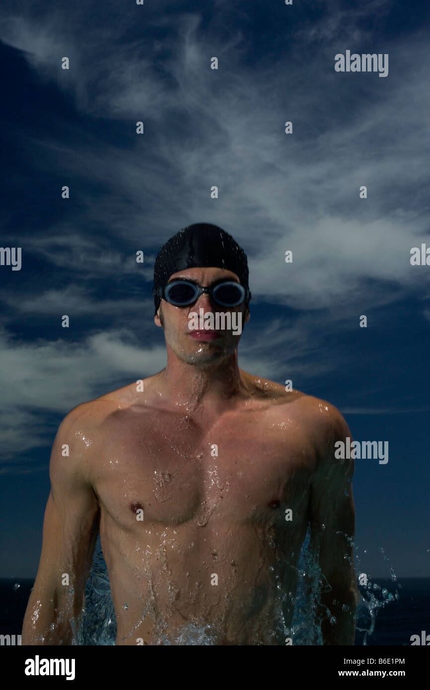 Swimmer. Man swimming in a pool Stock Photo - Alamy