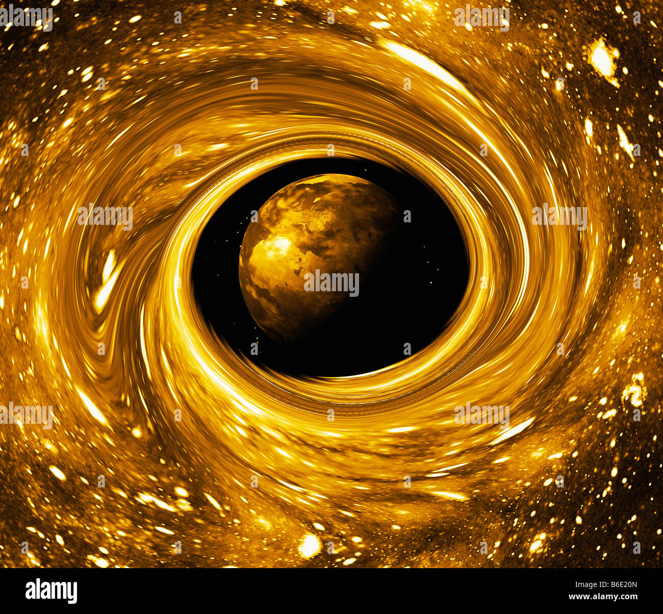 Black Hole Swallowing Earth