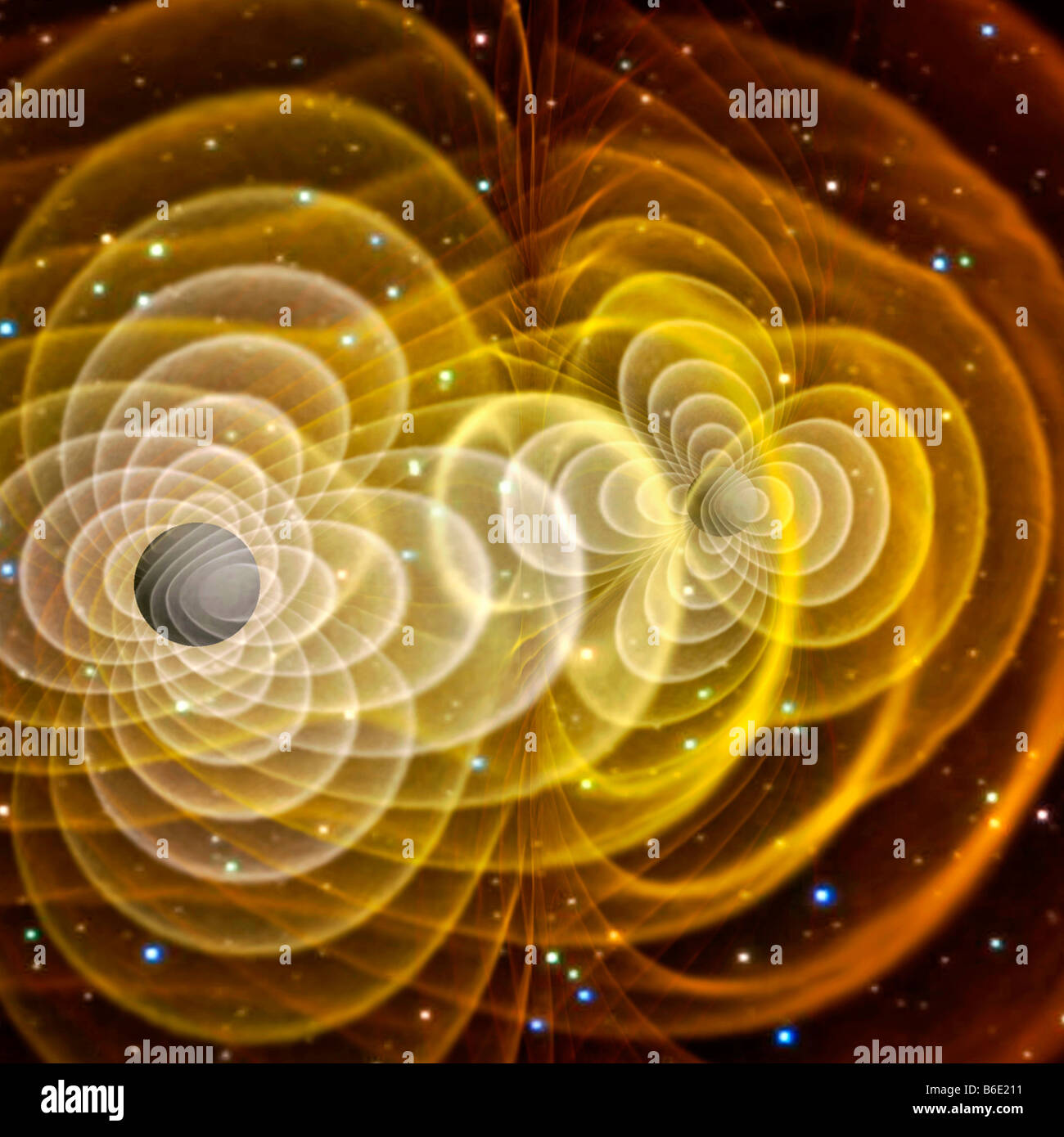 Black holes merging. Super computer simulation of two non-spinning ...