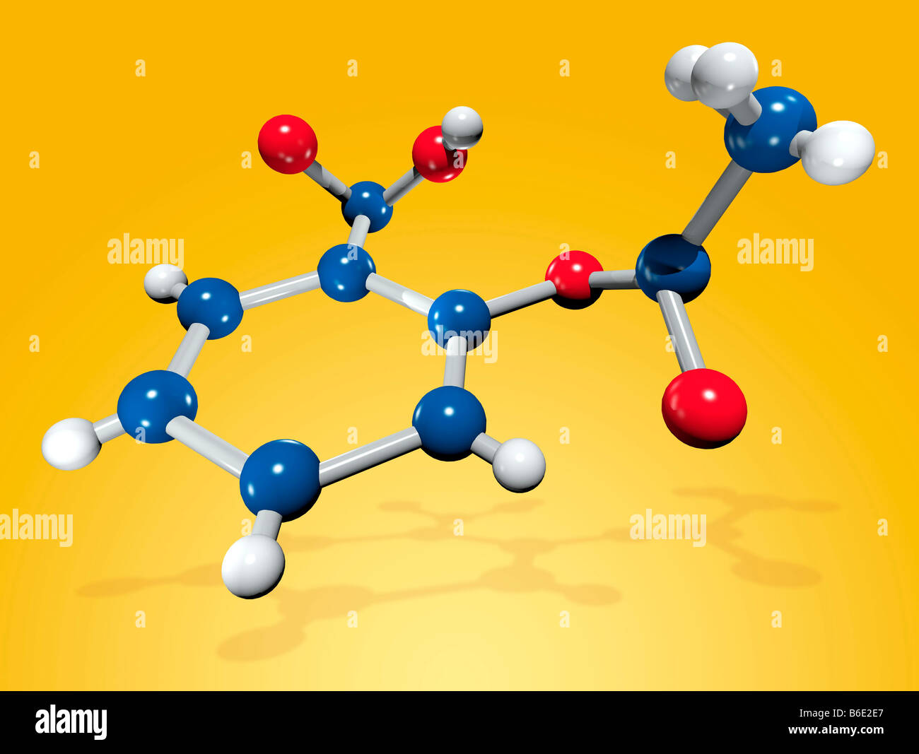 Aspirin. Molecular model of the drug aspirin (acetylsalicylic acid ...