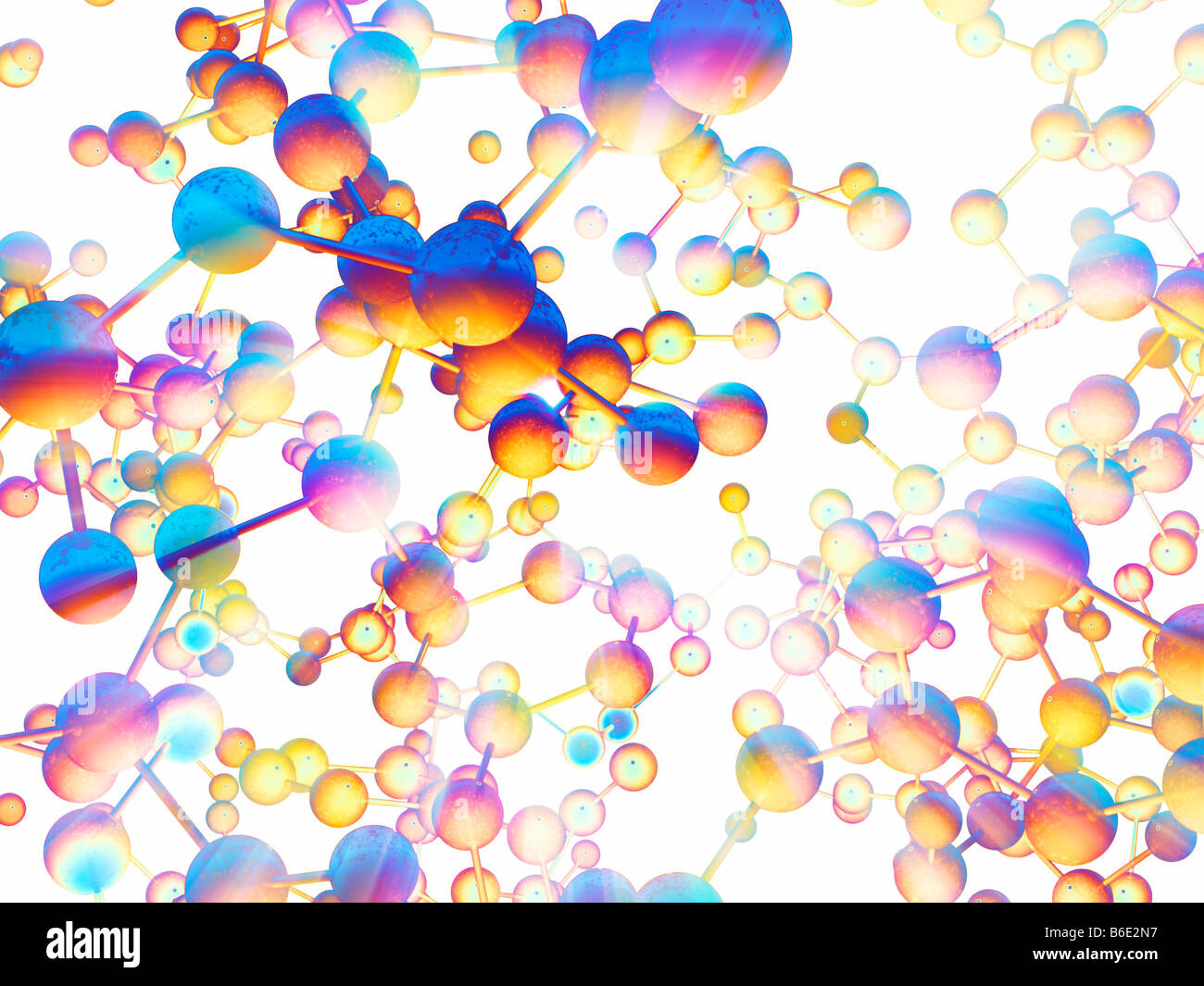 Molecular structures, computer artwork. Themolecular structures are ...