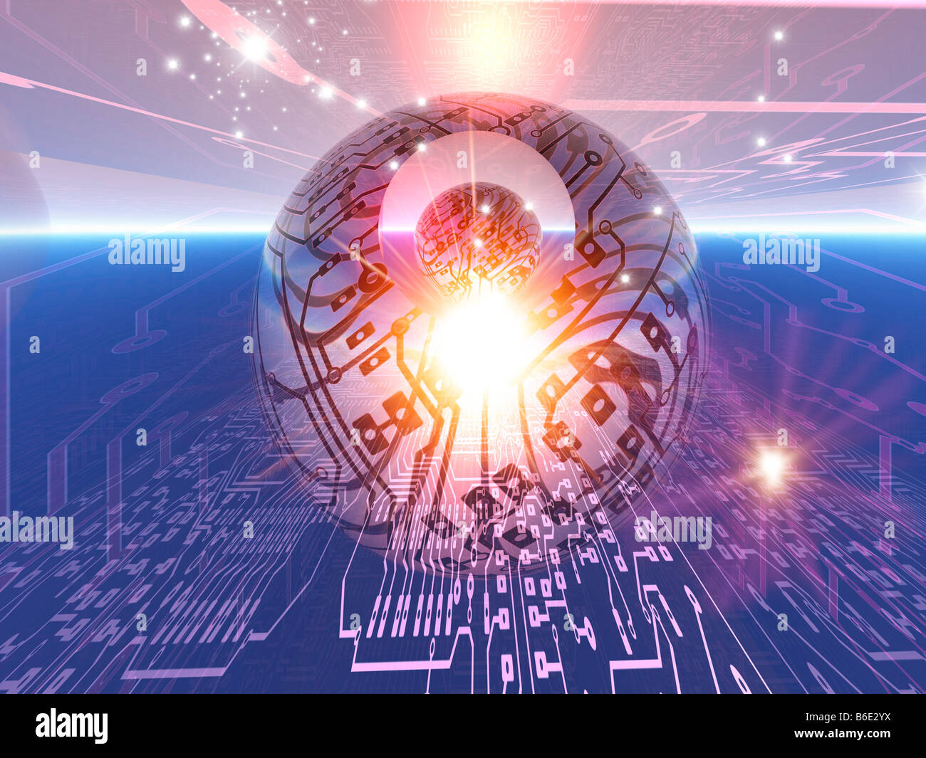 Electronic world, conceptual computer artwork Stock Photo - Alamy
