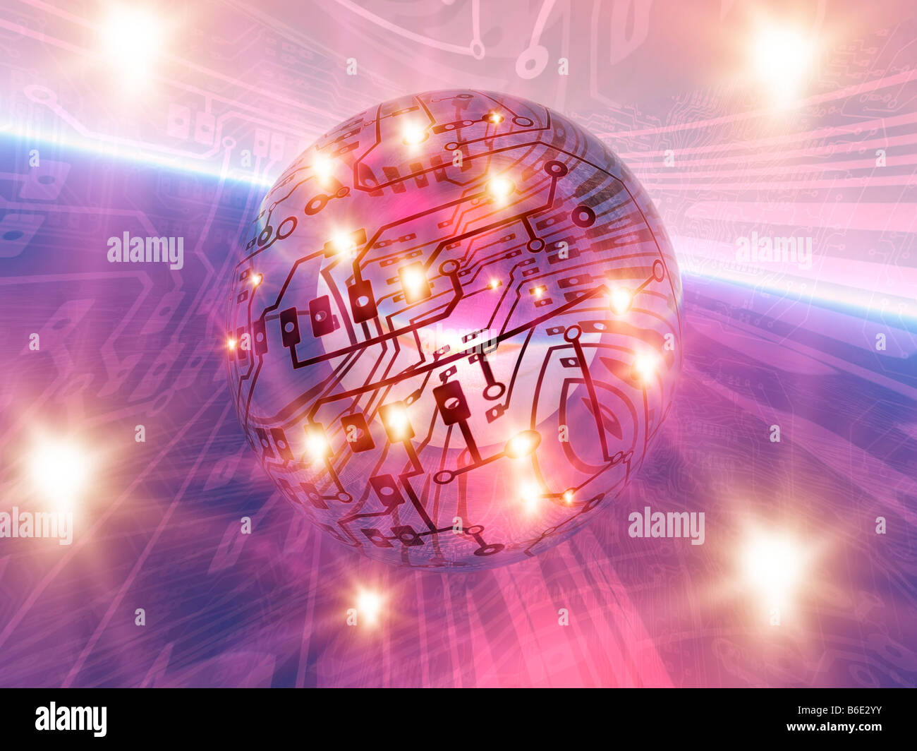 Electronic world, conceptual computer artwork Stock Photo - Alamy