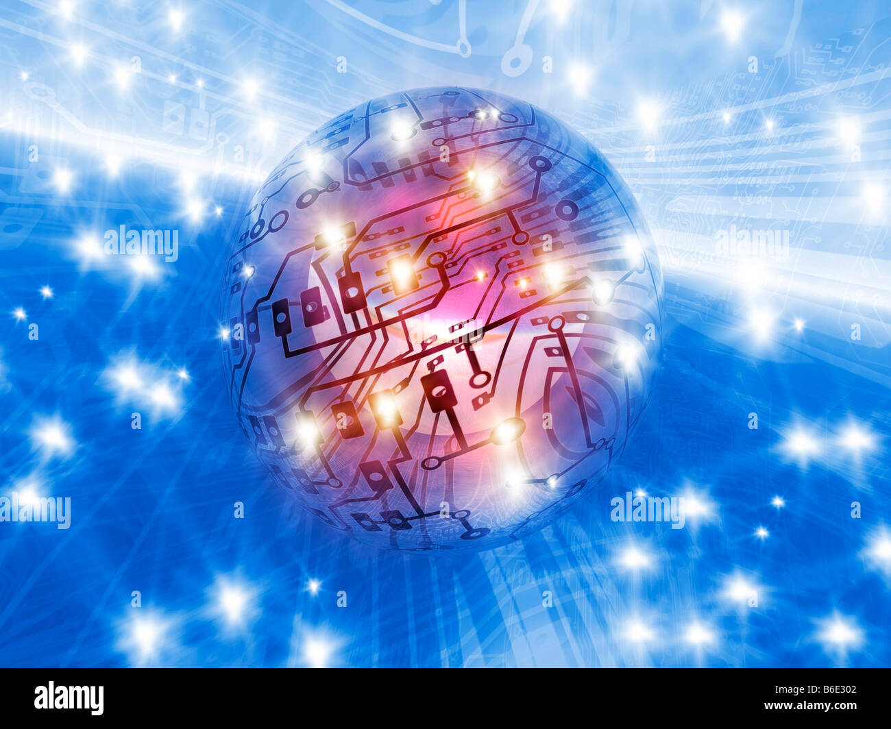 Electronic world, conceptual computer artwork Stock Photo - Alamy