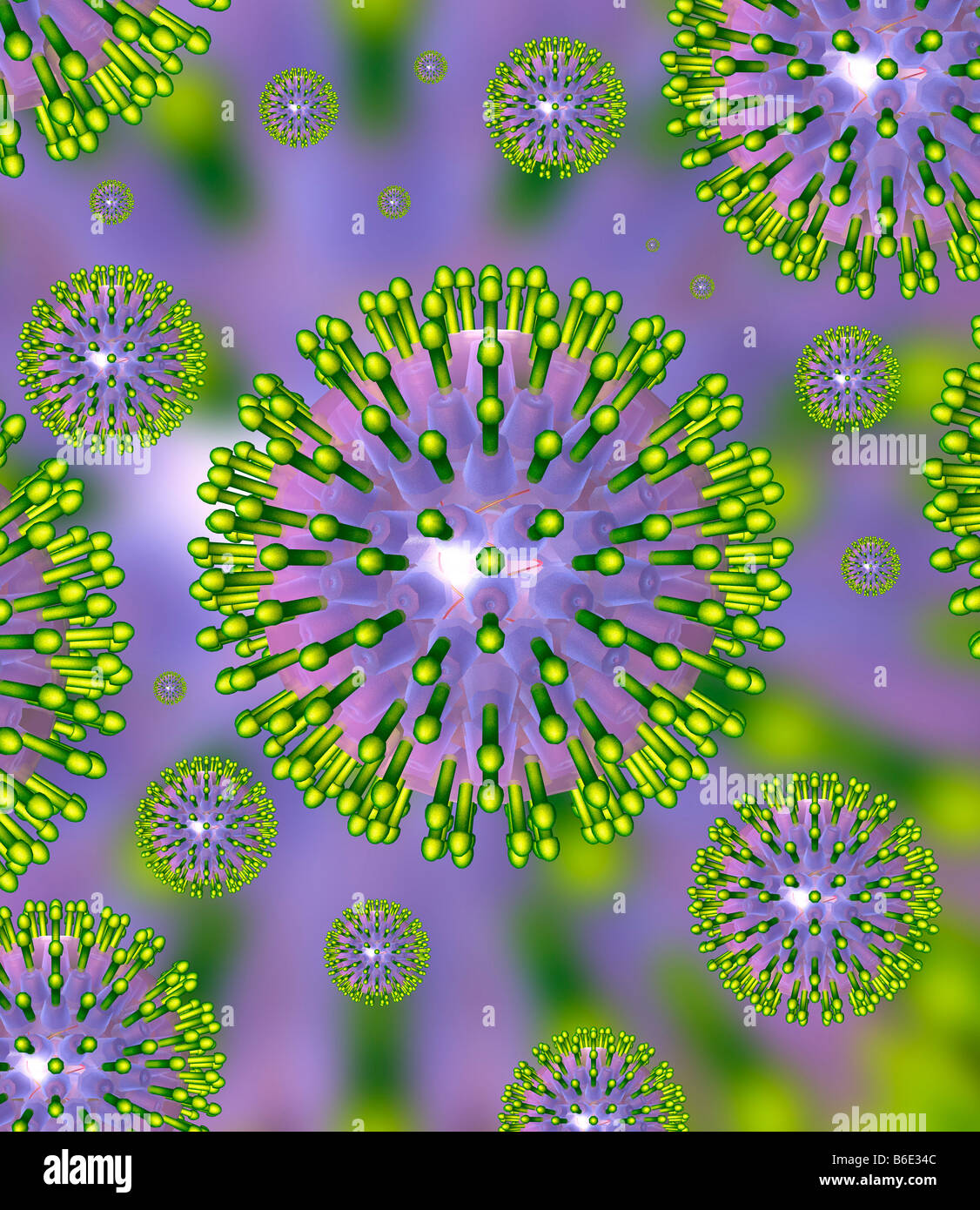 Herpes virus particle Stock Photo - Alamy