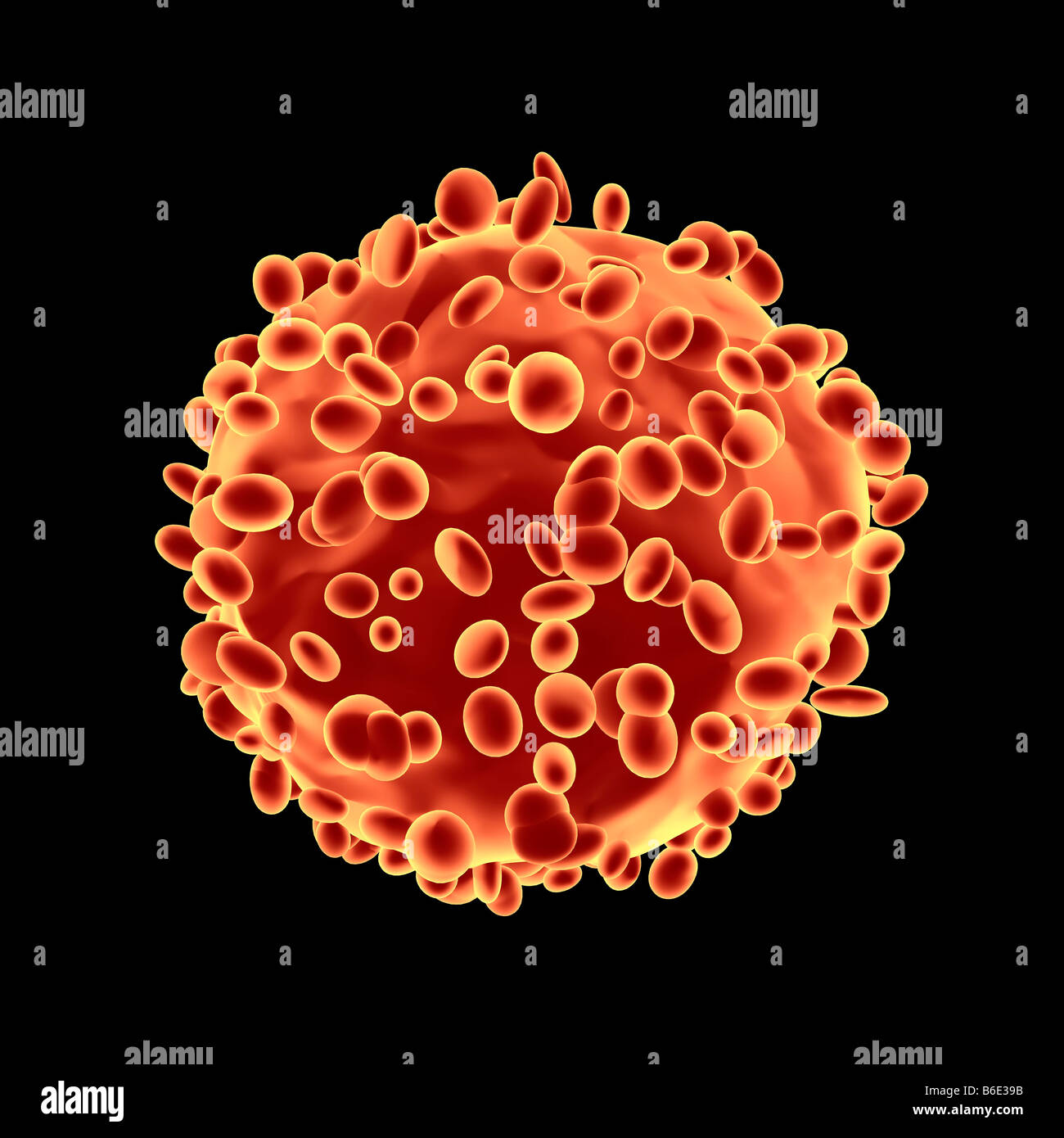 Cancerous tumor against black background Stock Photo - Alamy