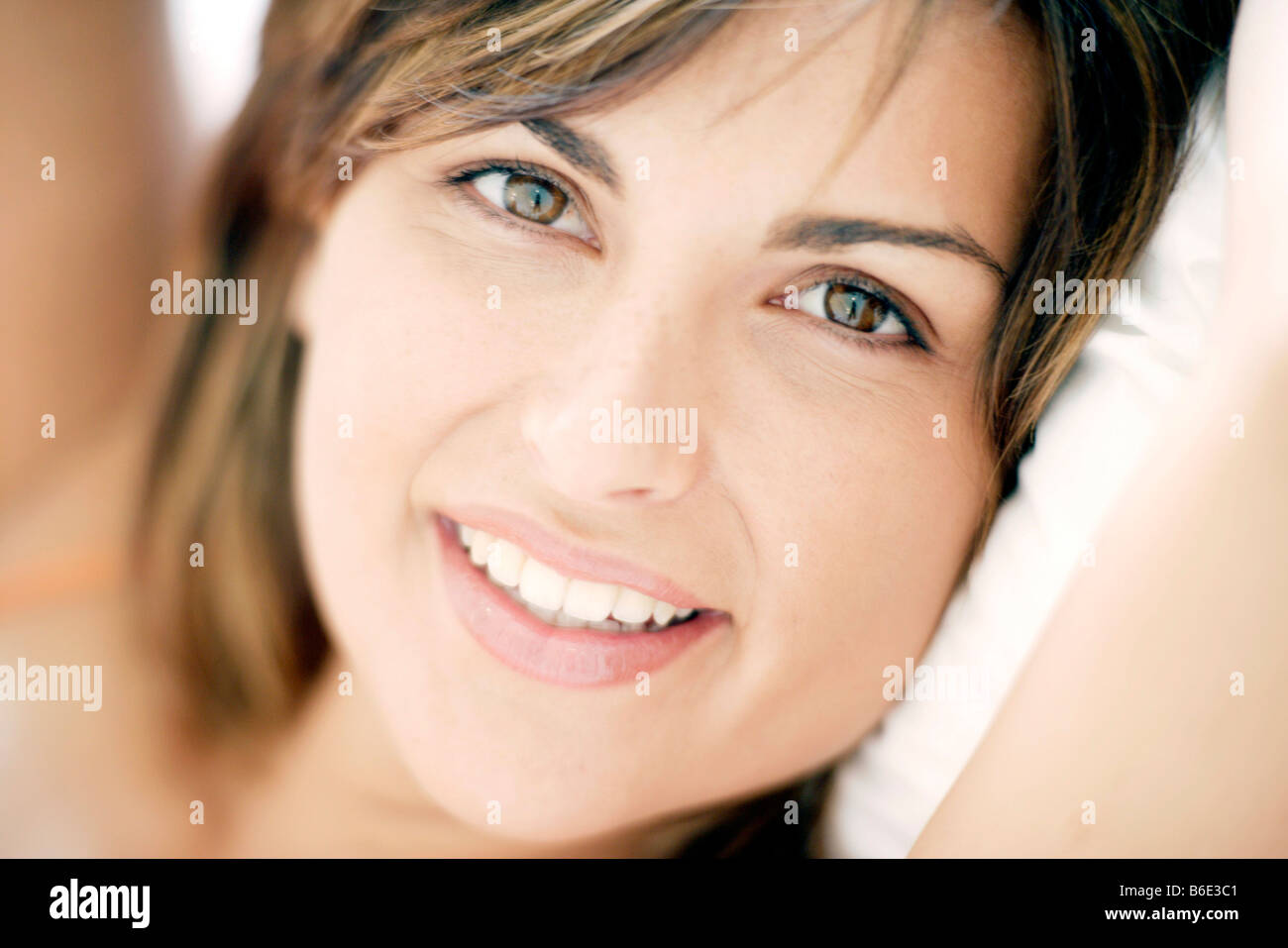 Young woman smiling, portrait Stock Photo - Alamy