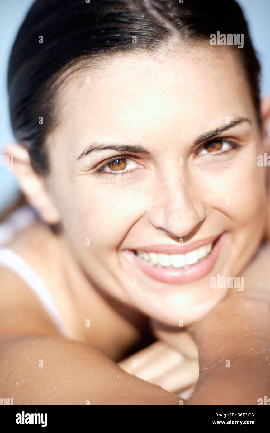 Close up woman edge pool hi-res stock photography and images - Alamy