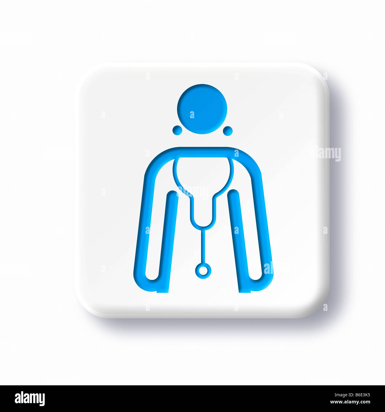 Female doctor symbol against white background Stock Photo - Alamy