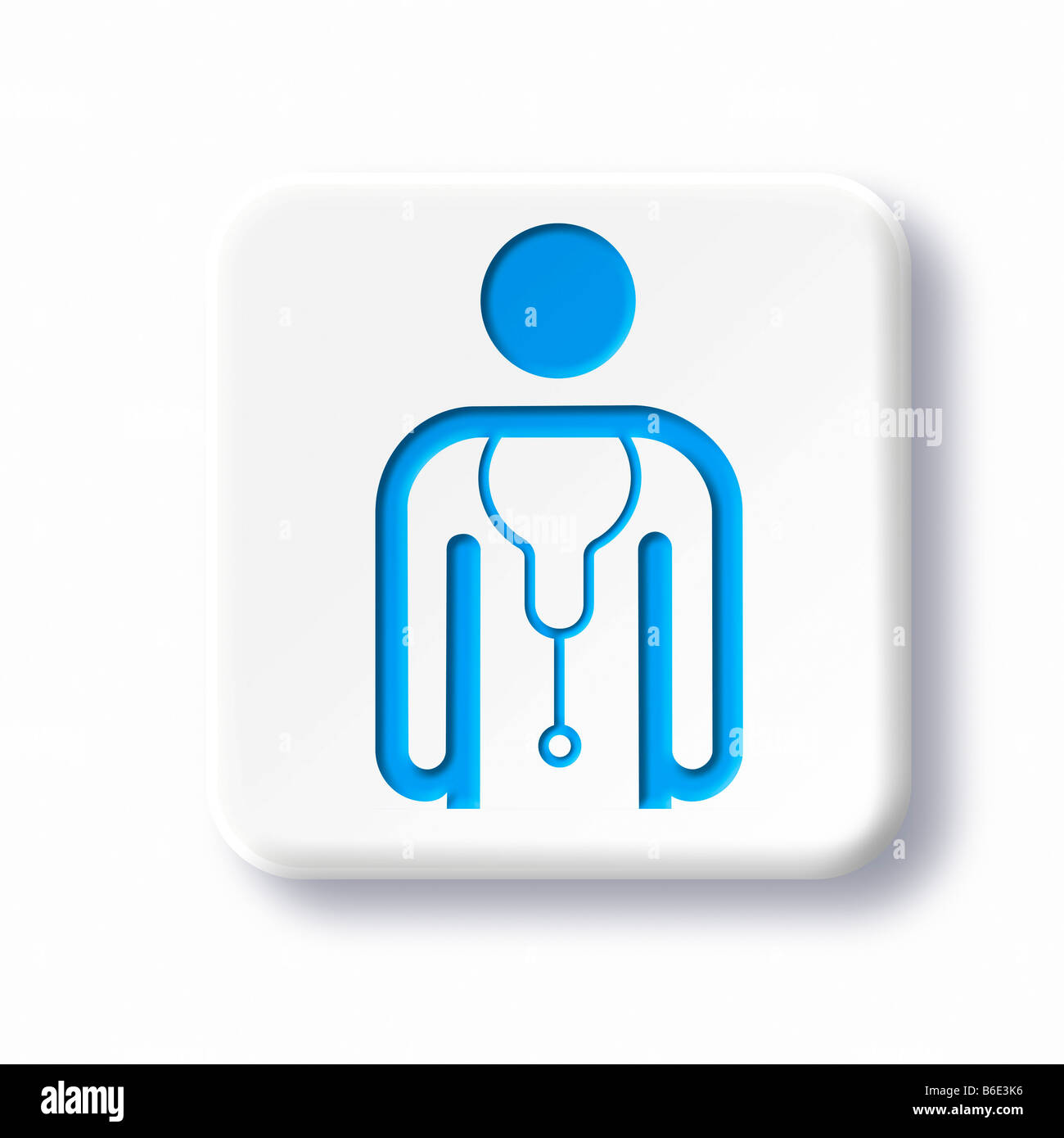 Male doctor symbol against white background Stock Photo - Alamy