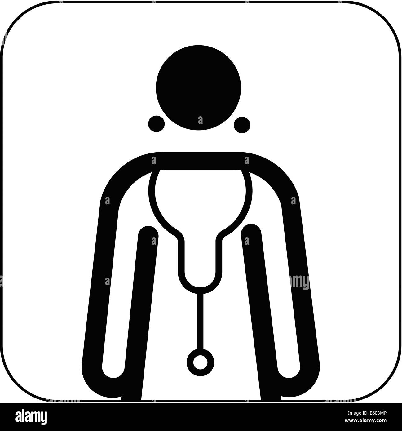Female doctor symbol against white background Stock Photo - Alamy