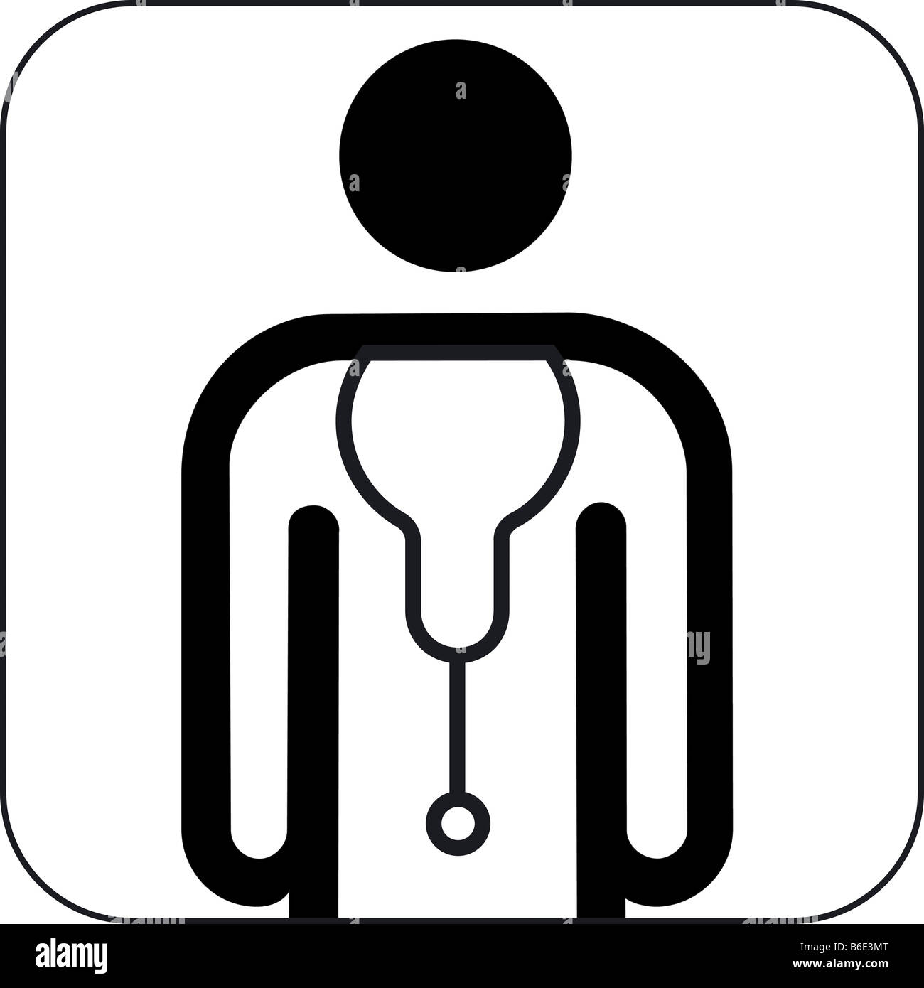 Male doctor symbol against white background Stock Photo - Alamy