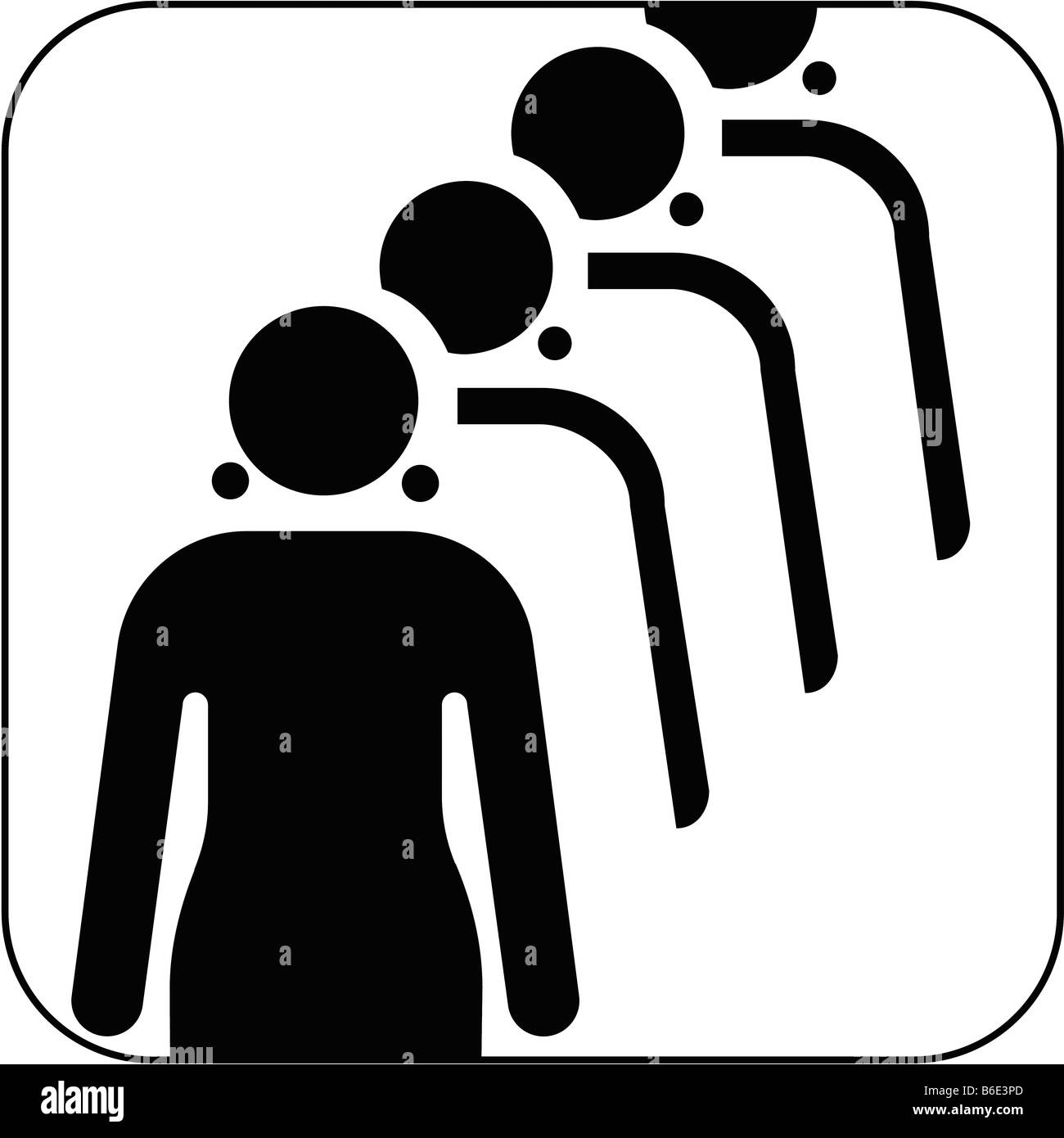 Female queue symbol against white background Stock Photo - Alamy