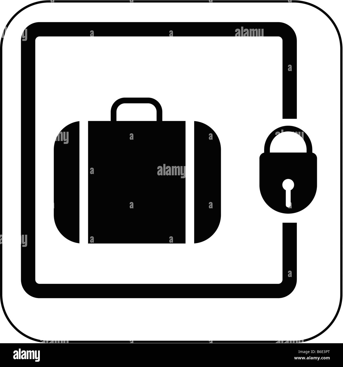 Left luggage symbol against white background Stock Photo - Alamy