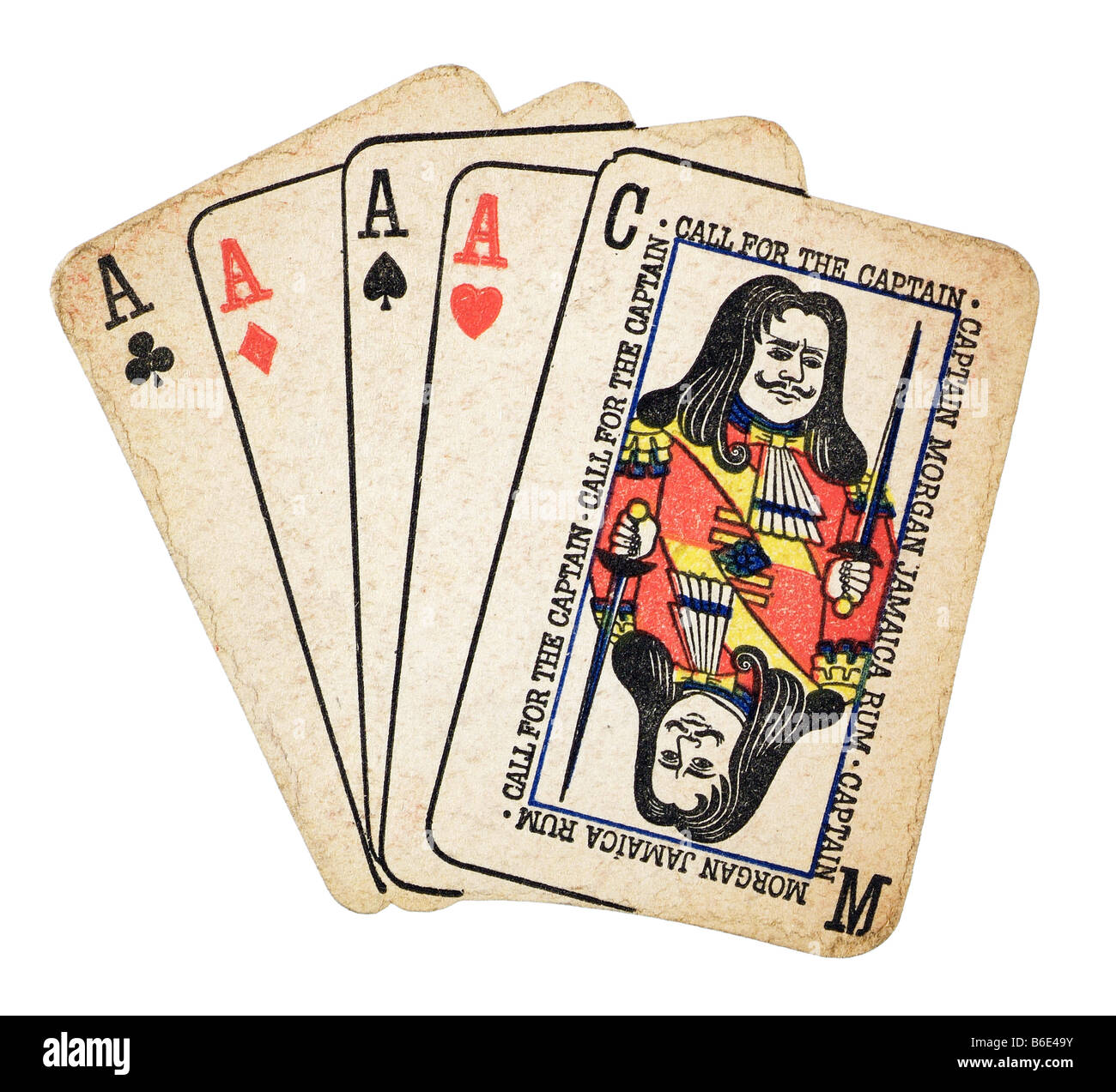 CAPTAIN MORGAN WHITE playing cards ace spade diamond club heart beermat ...