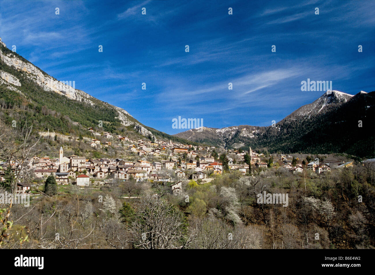 The village of Valdeblore into the Mercantour national park Stock Photo ...