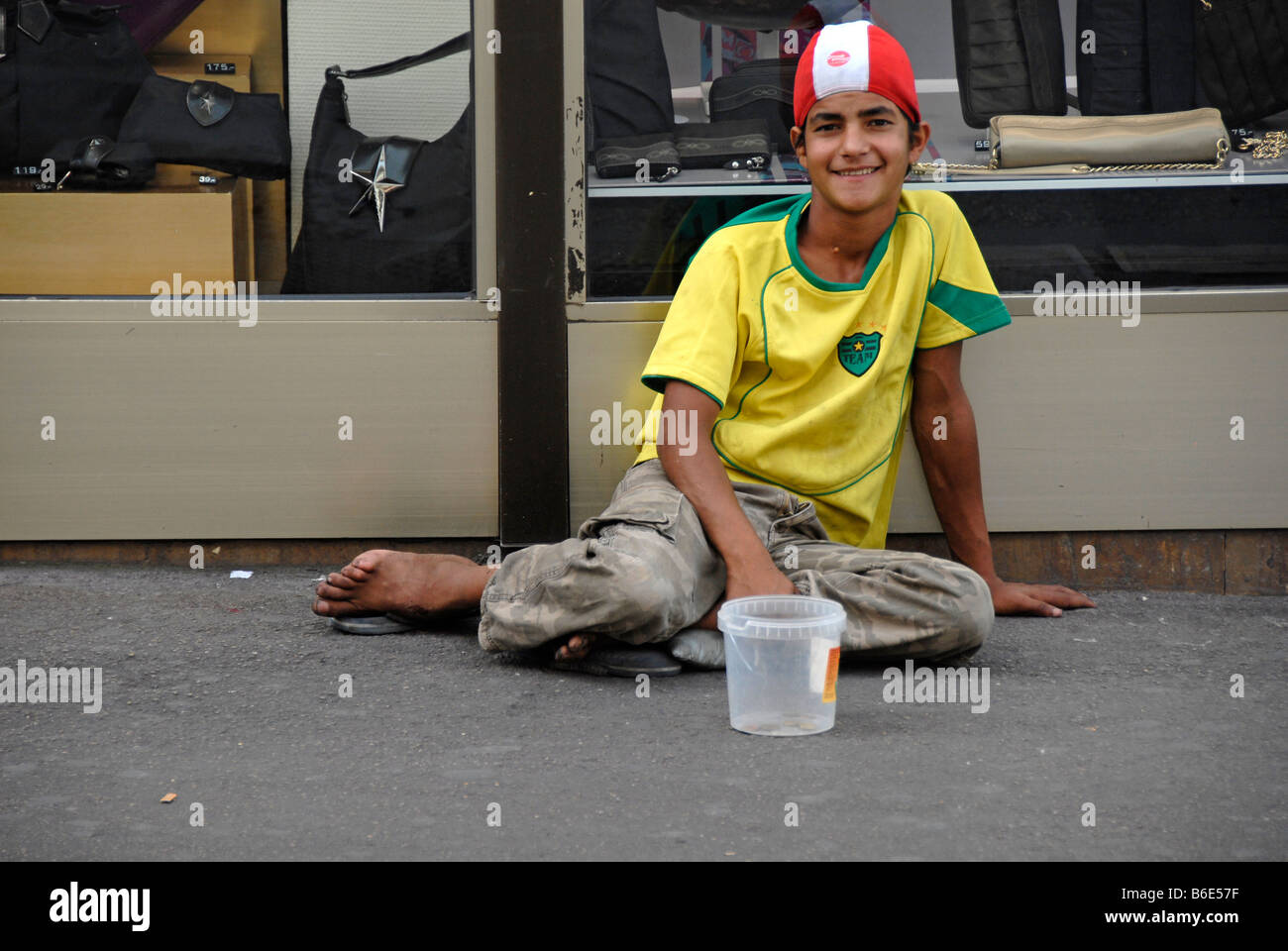 Homeless boy on the sidewalk, Marseille, France, Europe Stock Photo - Alamy