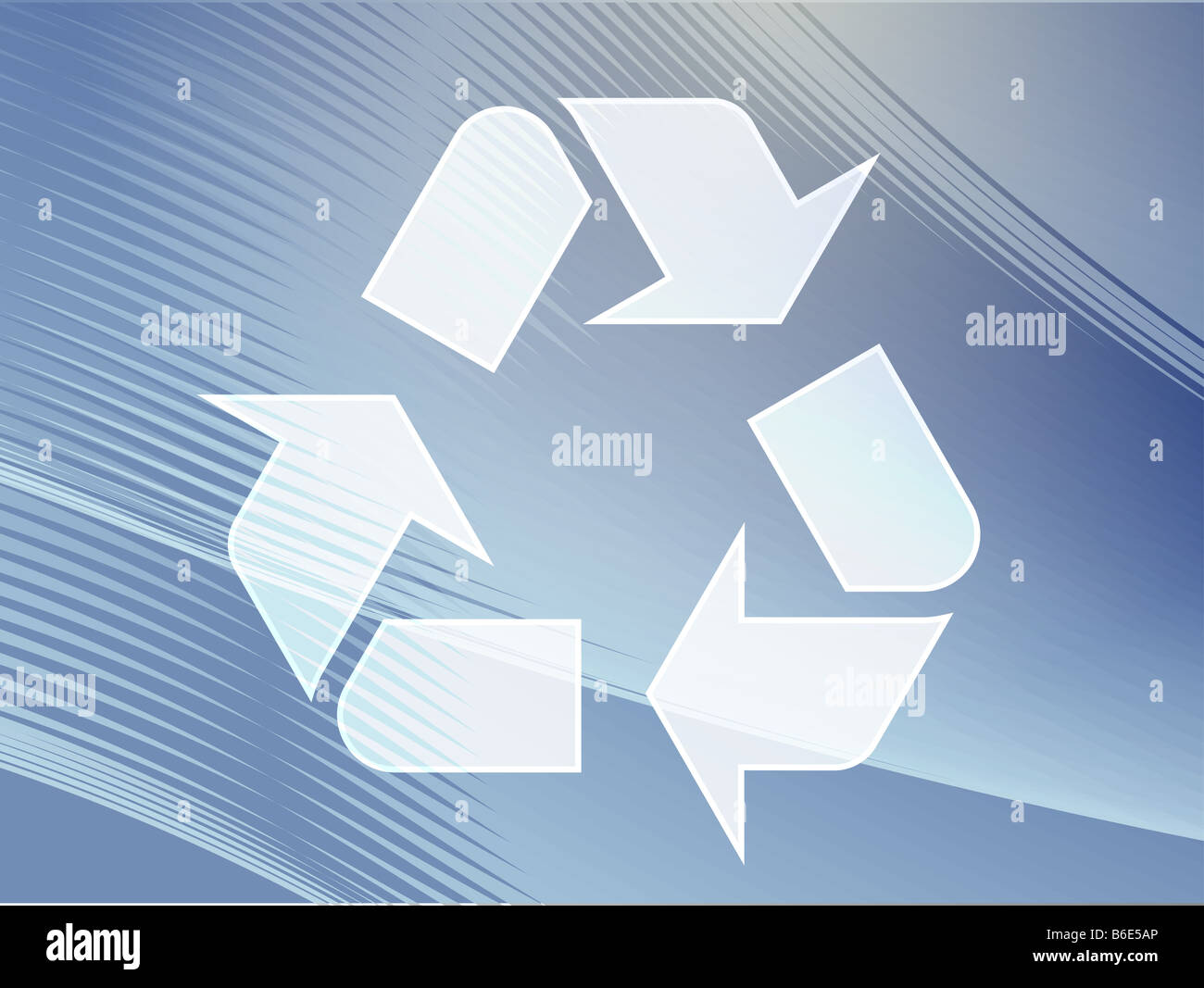 Recycling eco symbol illustration of three pointing arrows on abstract ...