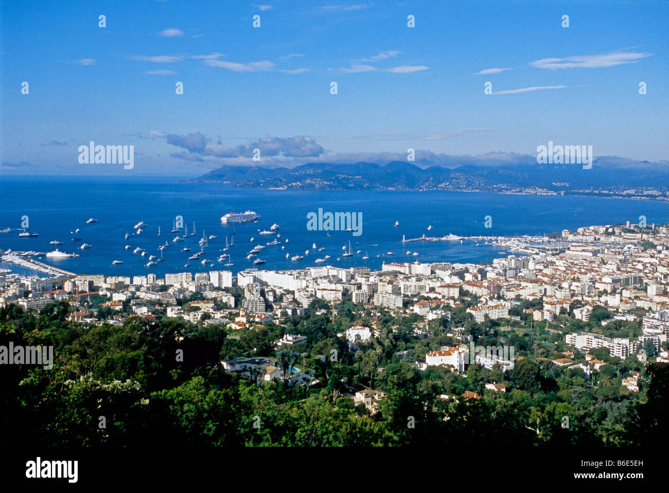 Top view above Cannes city and the bay Stock Photo - Alamy