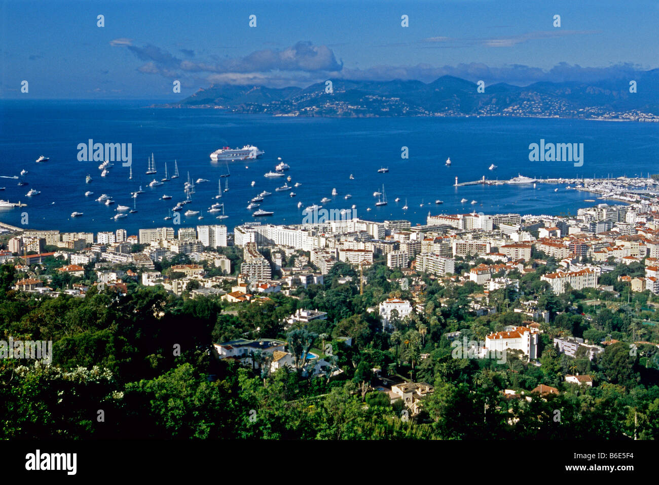 Top view above Cannes city and the bay Stock Photo - Alamy