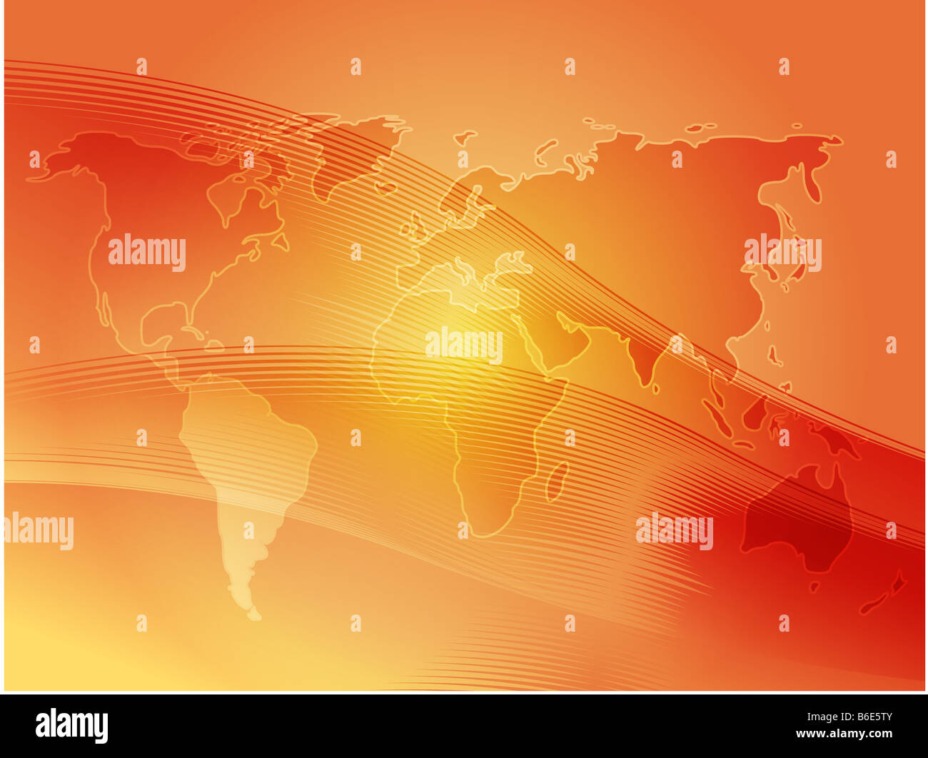 Map of the world illustration with wavy gradient curves Stock Photo - Alamy