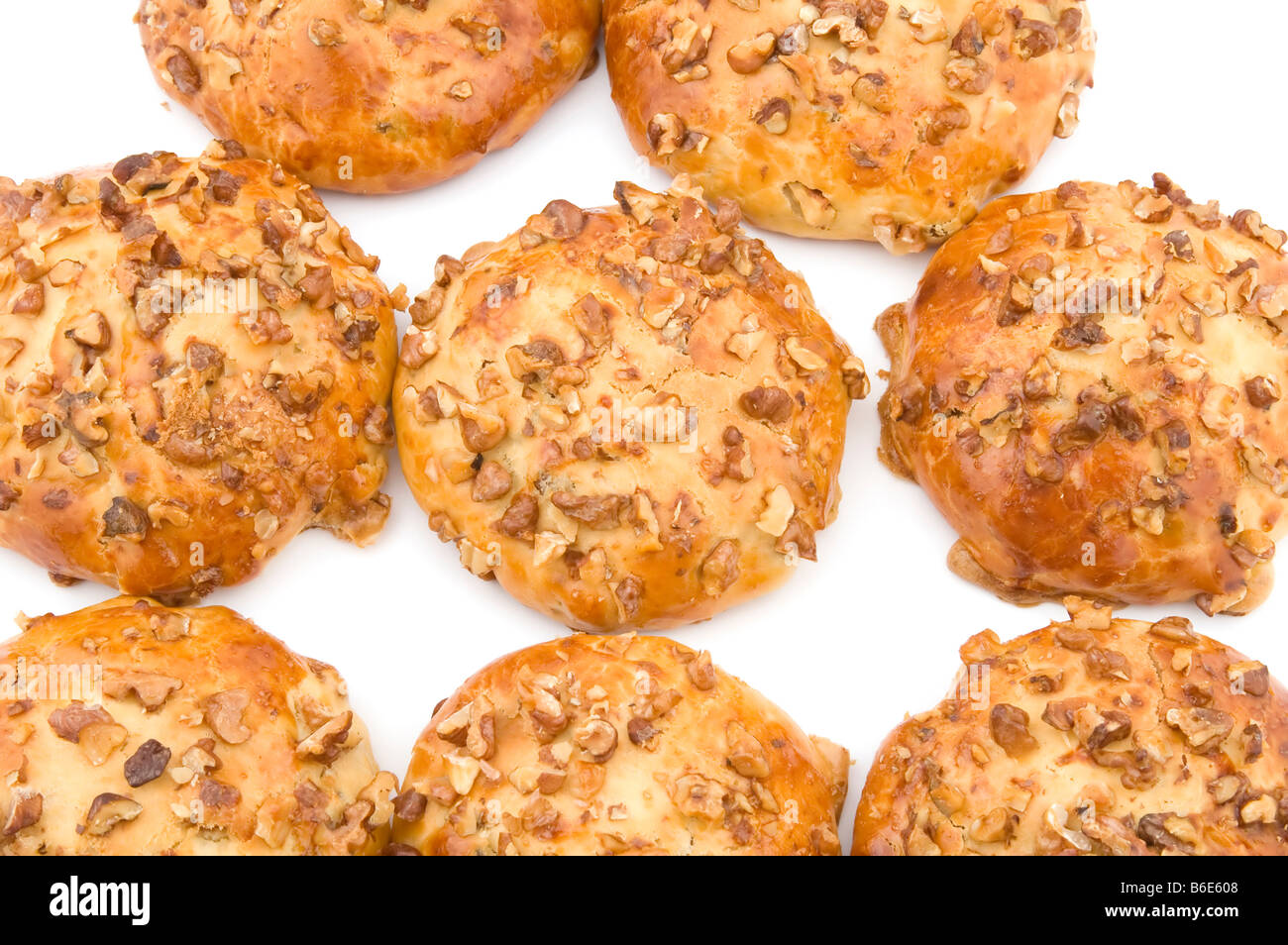 object on white food baking bun closeup Stock Photo - Alamy
