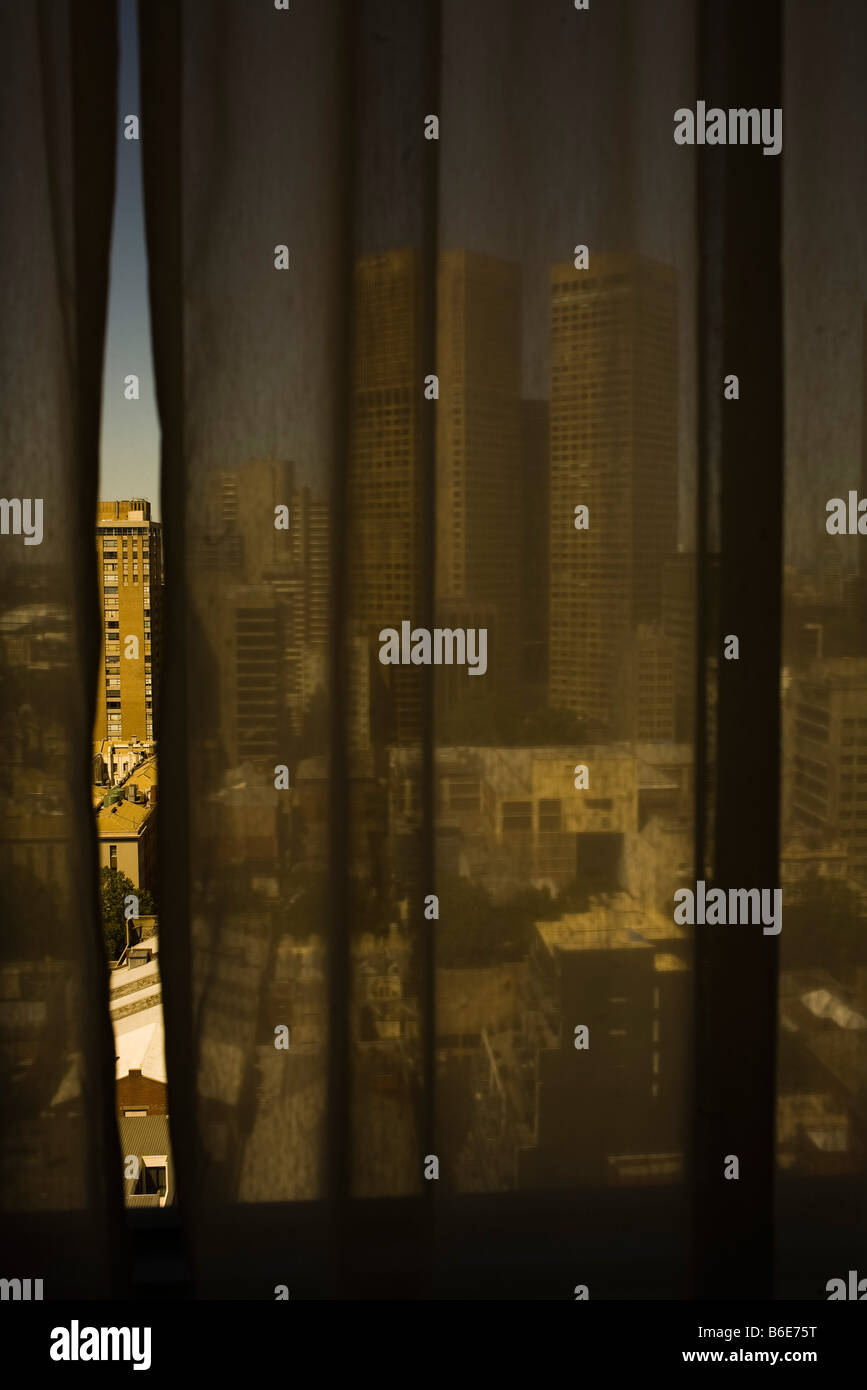 A view of downtown Melbourne Australia through a window Stock Photo - Alamy