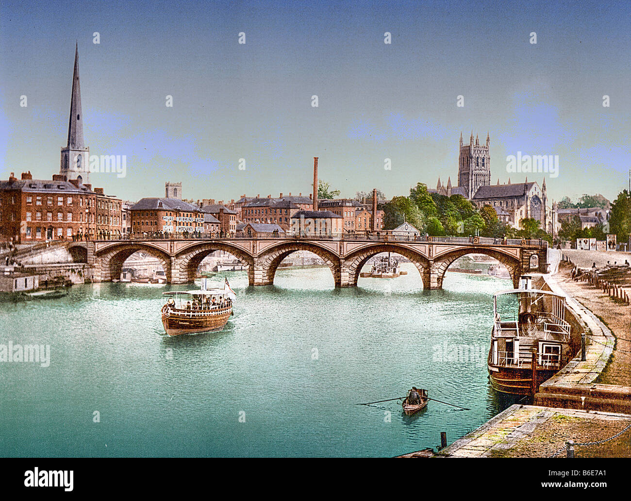 Severn Bridge, Worcester, England - digital enhanced Stock Photo - Alamy