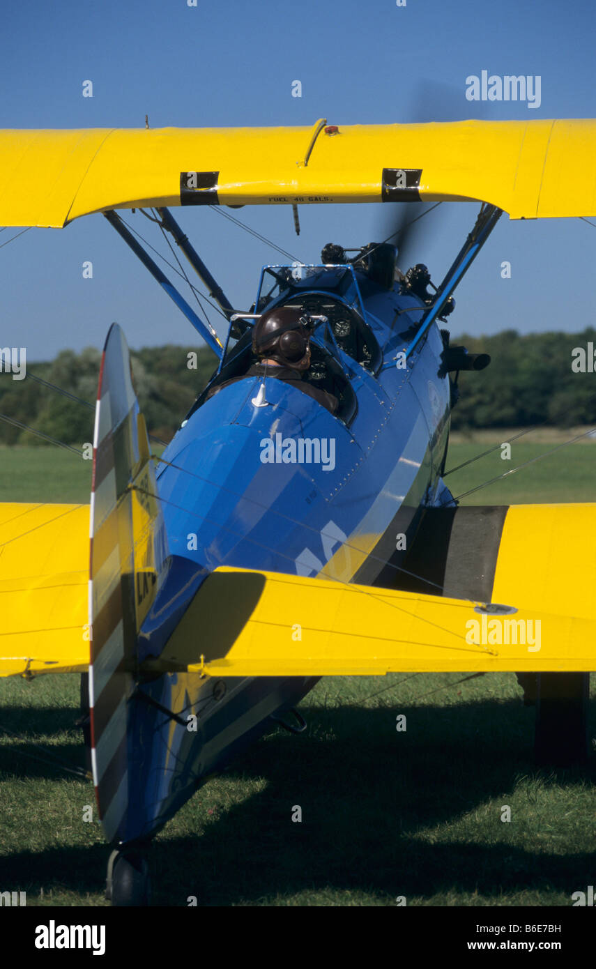 Old american trainer biplane Boeing PT-17 Kaydet / Stearman model 75 ...