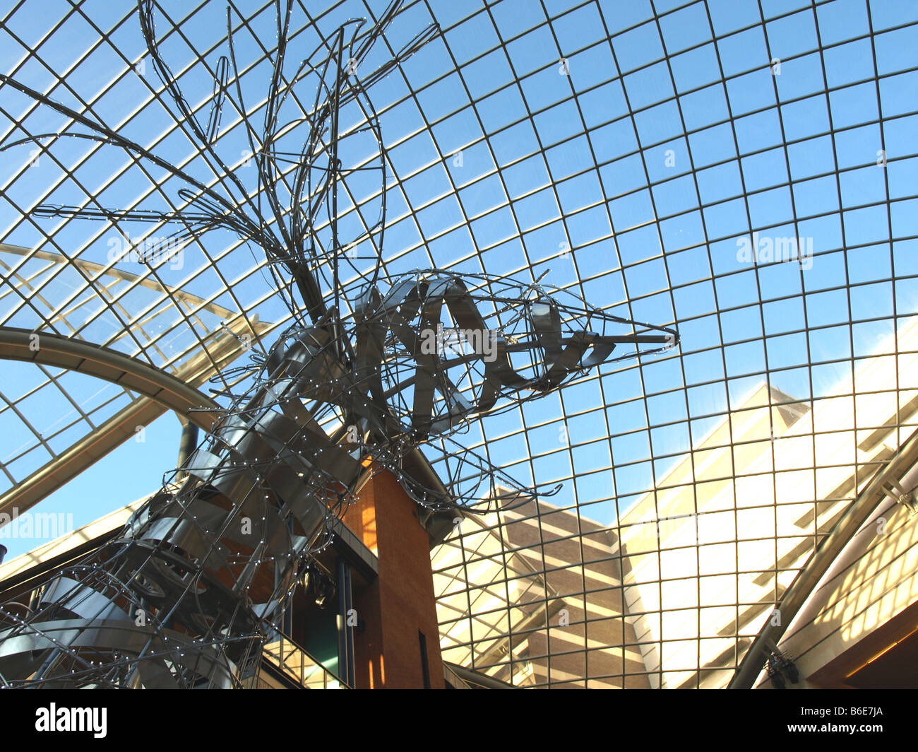 The beautifully designed glass roof and steel reindeer at the Cabot ...