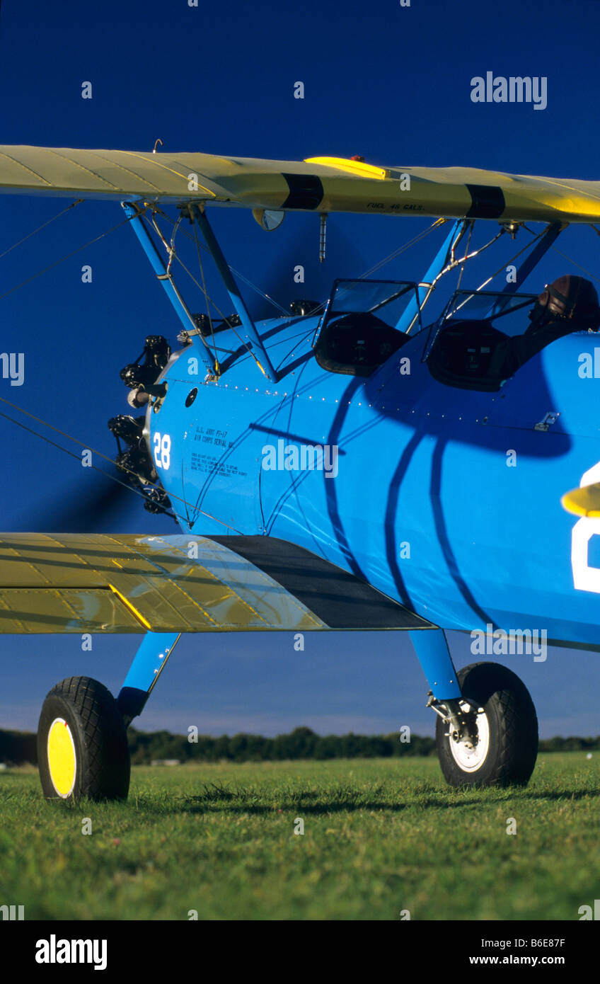 Old american trainer biplane Boeing PT-17 Kaydet / Stearman model 75 ...