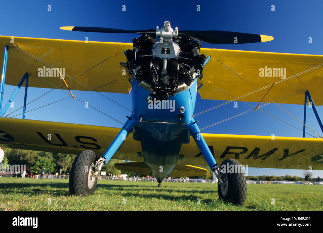 Old american trainer biplane Boeing PT-17 Kaydet / Stearman model 75 ...
