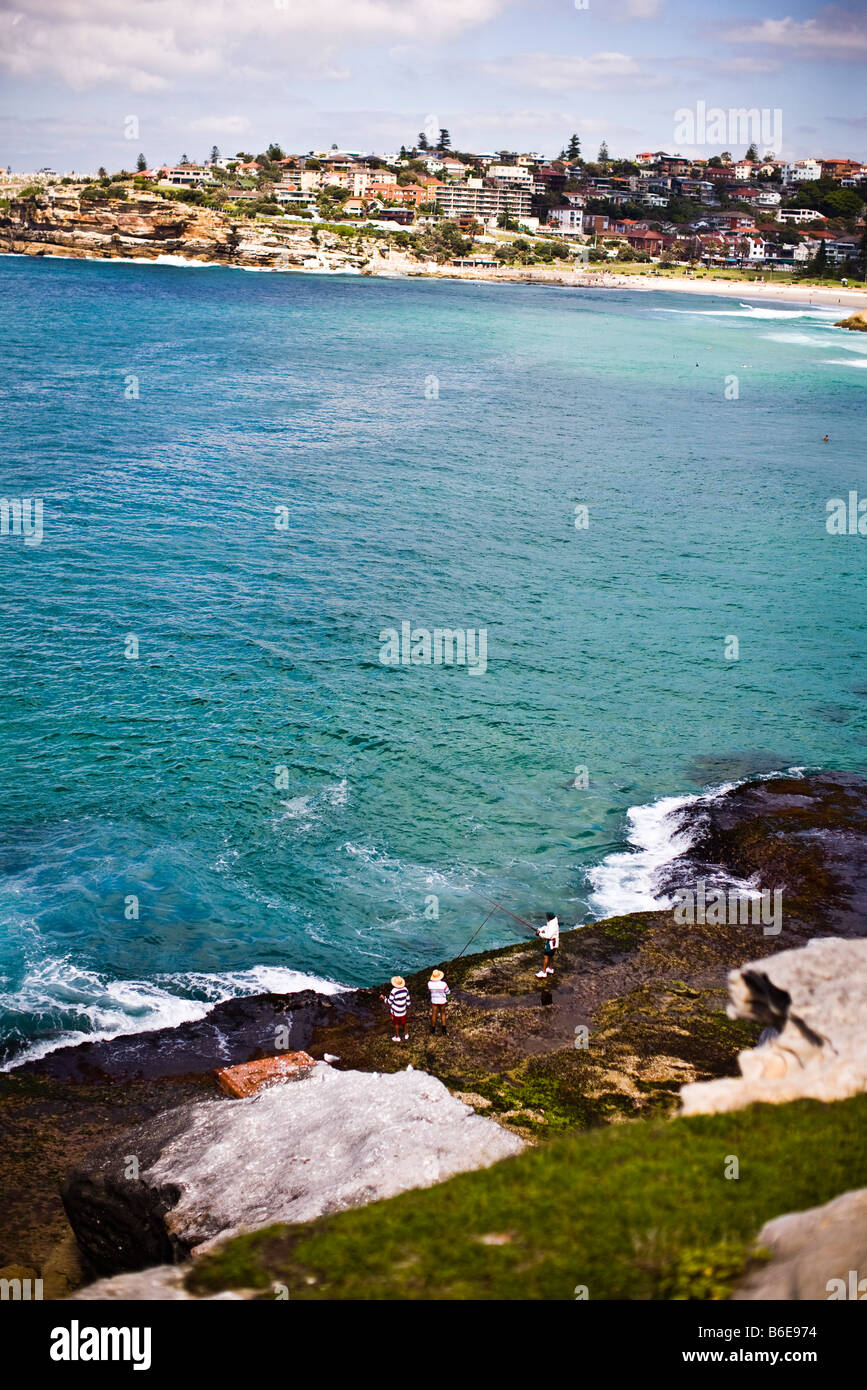 An overview of the ocean near Bronte Beach in Sydney Australia Stock ...