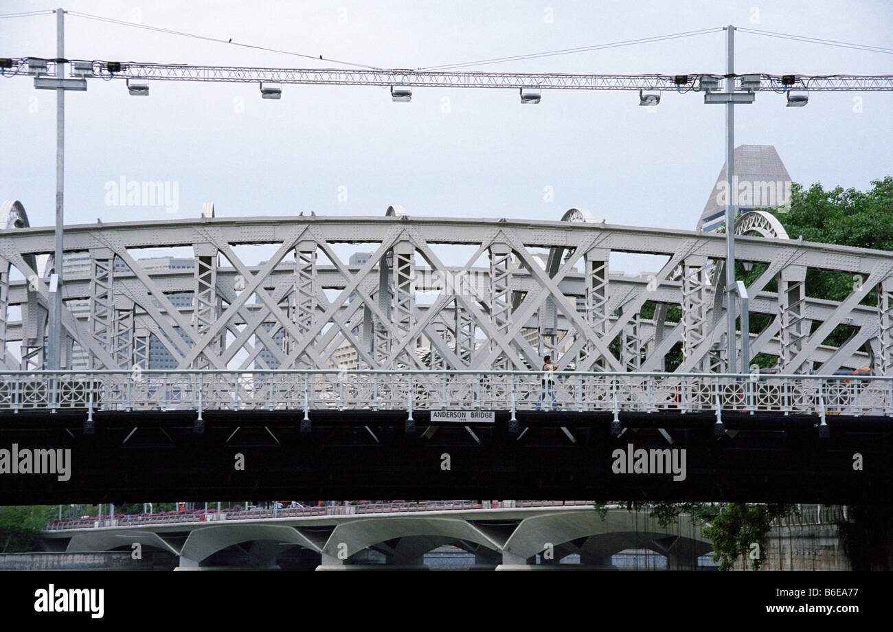 Anderson Bridge, Singapore River, Singapore Stock Photo - Alamy