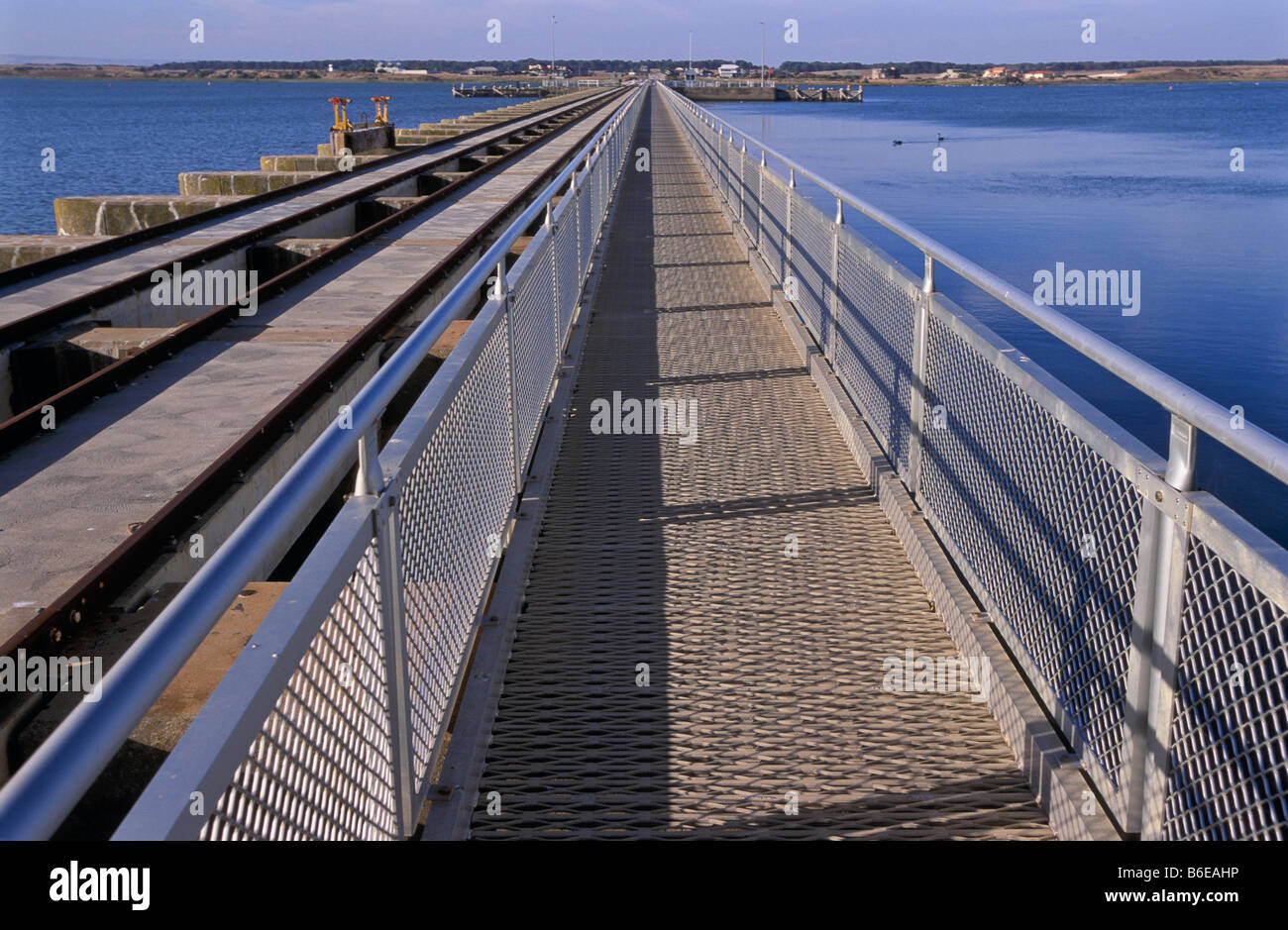 Goolwa Barrage, separating fresh water in Lake Alexandrina from ...