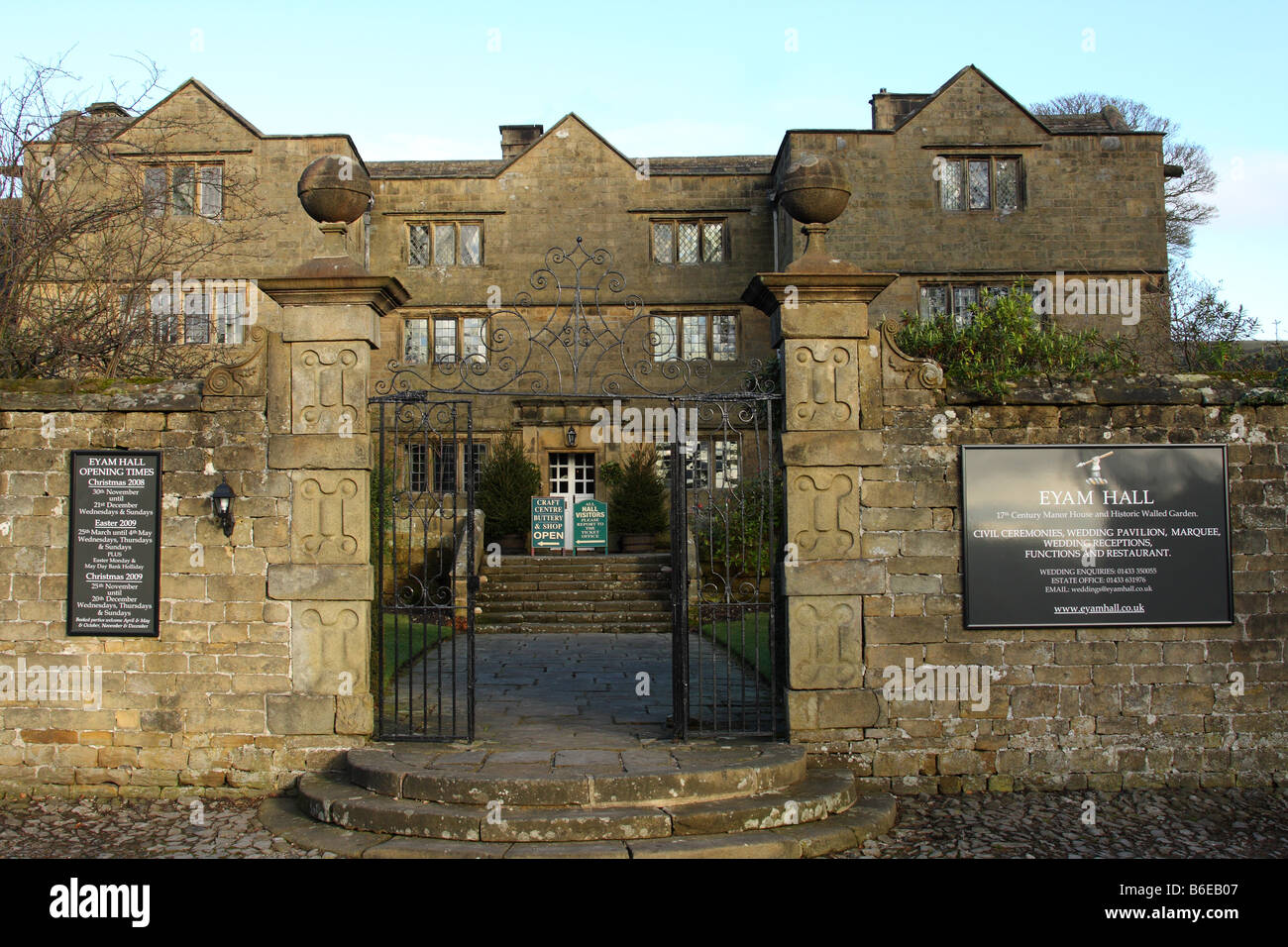 Eyam Hall, Eyam, Derbyshire, England, U.K Stock Photo - Alamy