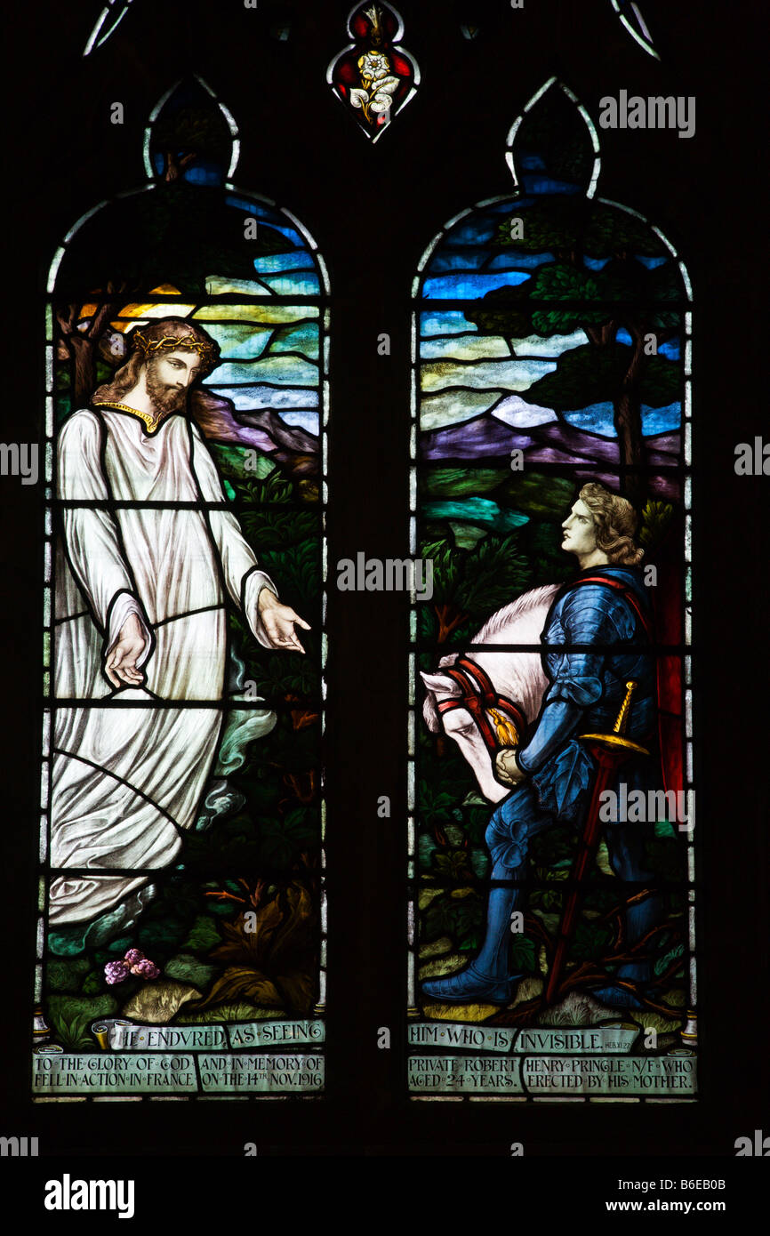 Stained Glass St Cuthberts Church Amble Northumberland England Stock ...