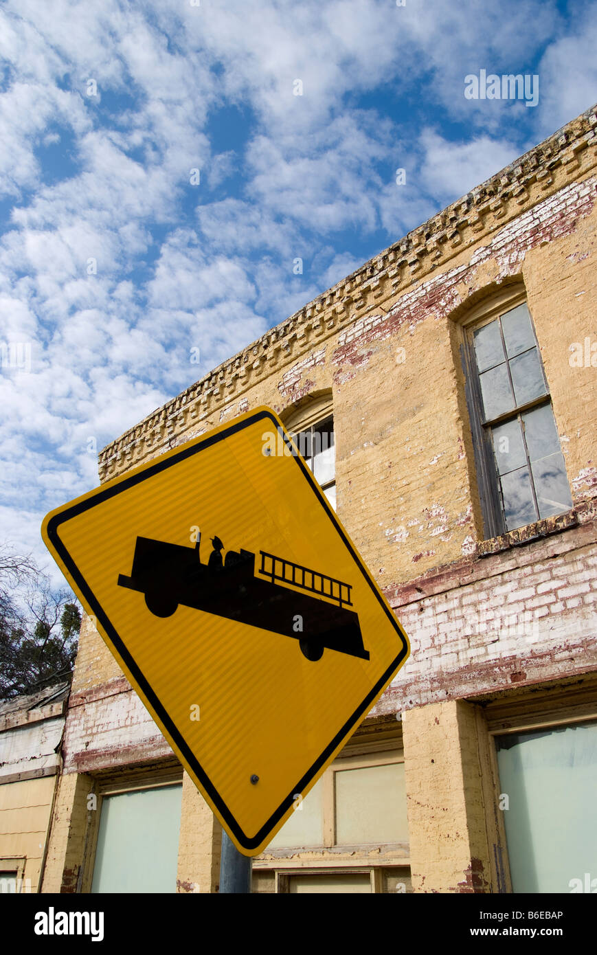 Fire engine road sign Stock Photo - Alamy