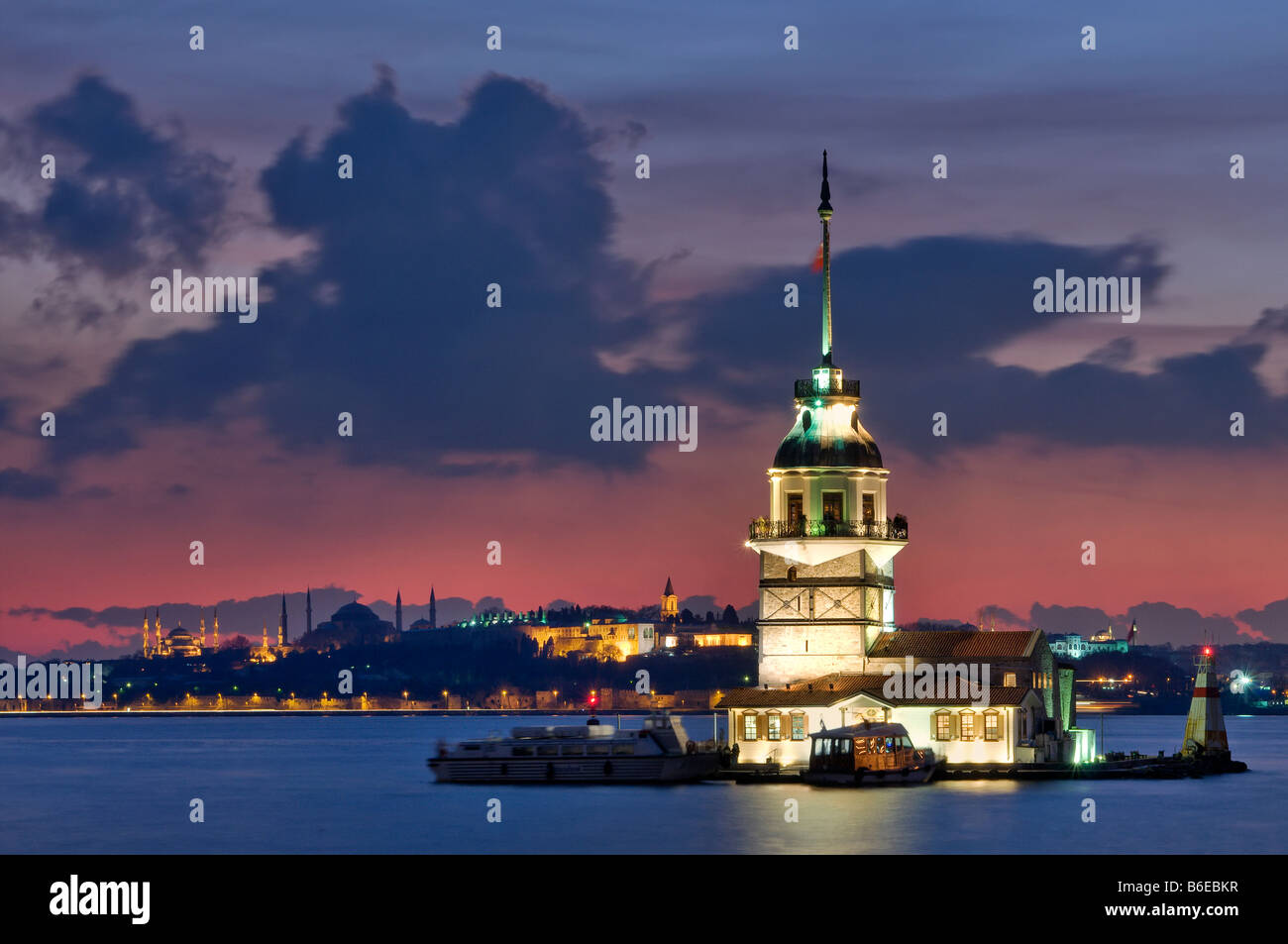 Maiden's Leander's Tower Marmara Sea entrance of the Bosphorus at ...