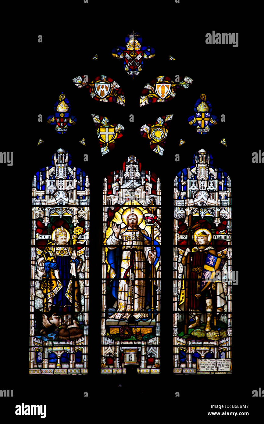 Stained Glass St Cuthberts Church Amble Northumberland England Stock ...