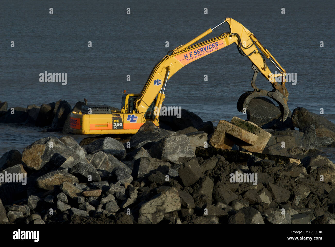 Rock armour coastal defences at east lane hi-res stock photography and ...
