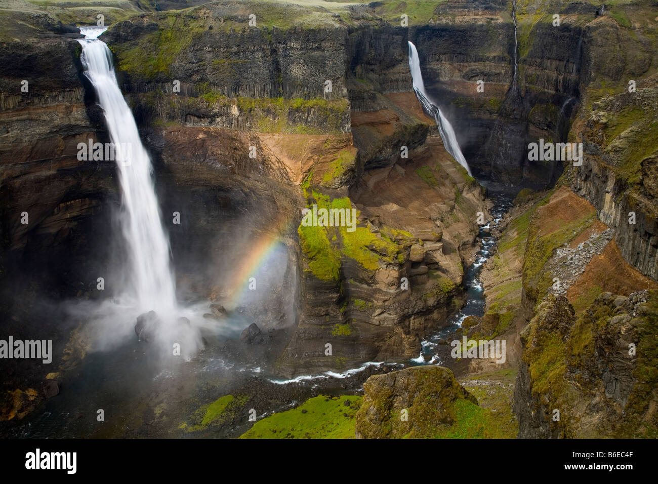 Haifoss waterfall in Iceland Stock Photo - Alamy