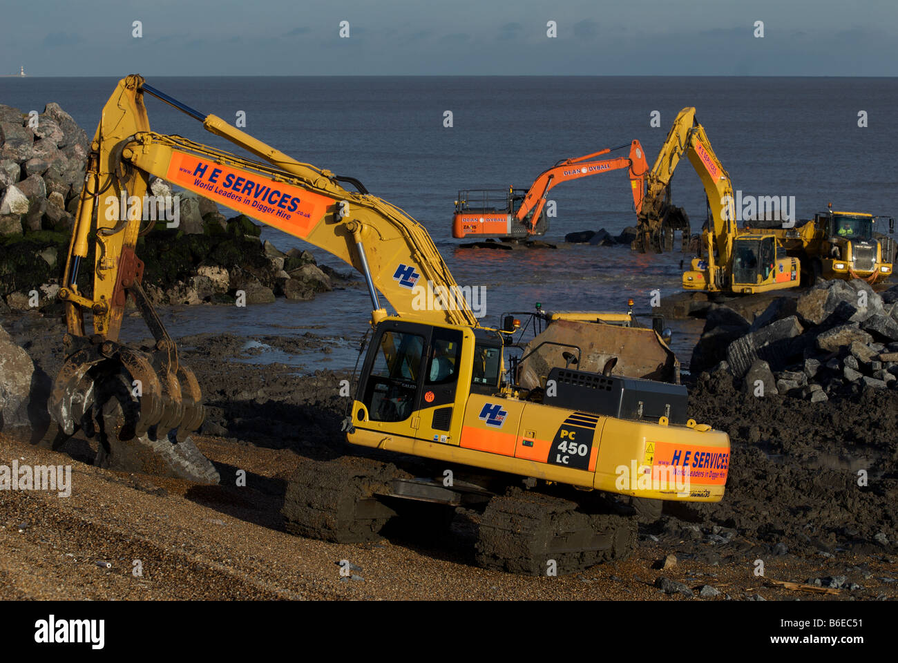 Work being undertaken a £2.2m coastal defence project, East Lane ...