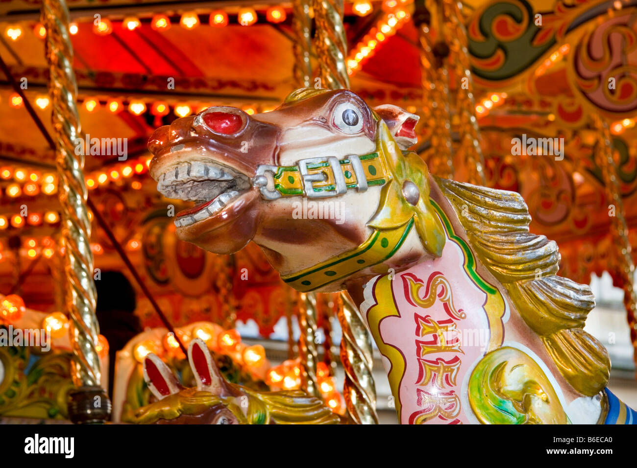 A painted horse on a carousel ride Stock Photo - Alamy