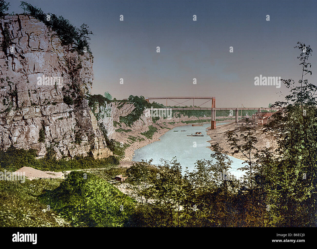 The Chepstow railway bridge, England Tubular - Carefully restored, re ...