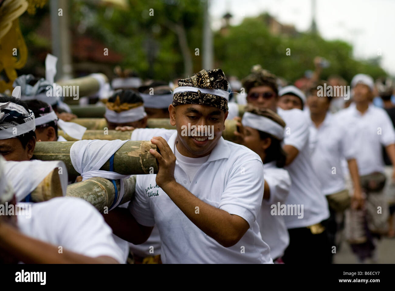 Young men at a Purification ceremony taken in Ubud, Bali Stock Photo ...