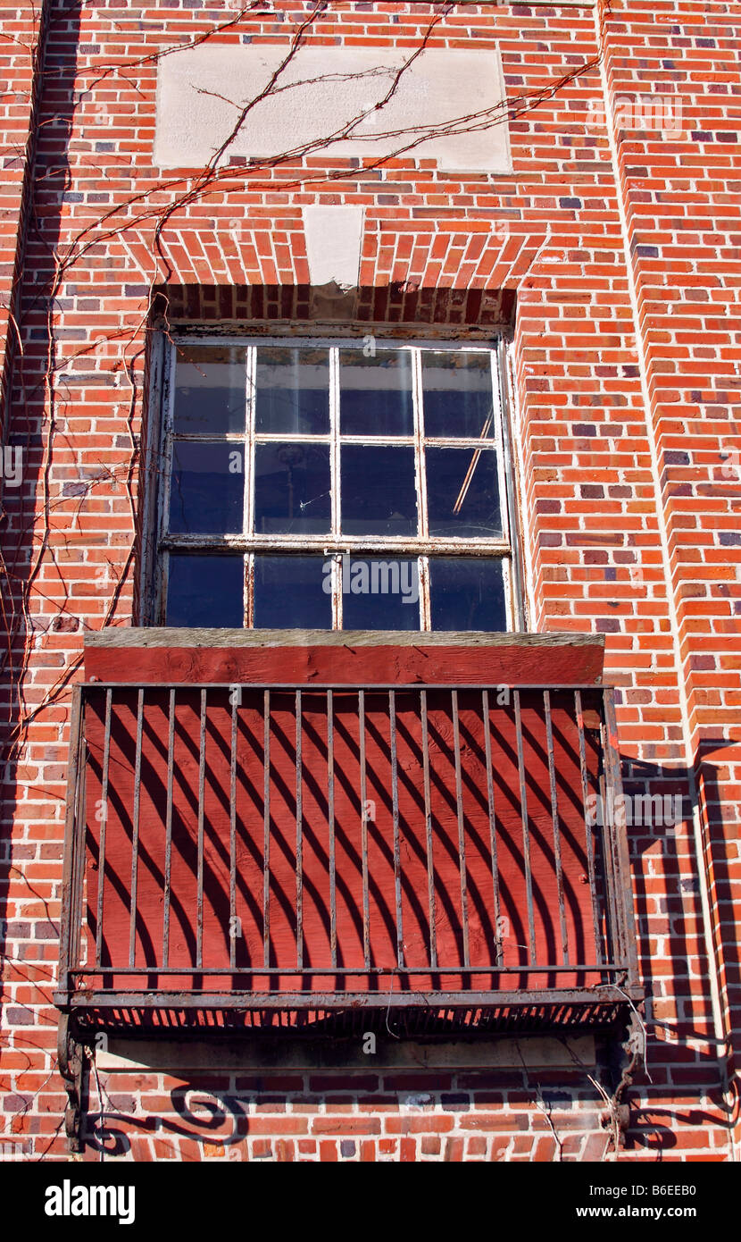 gated window at abandoned psychiatric hospital, Kings Park, Long Island ...