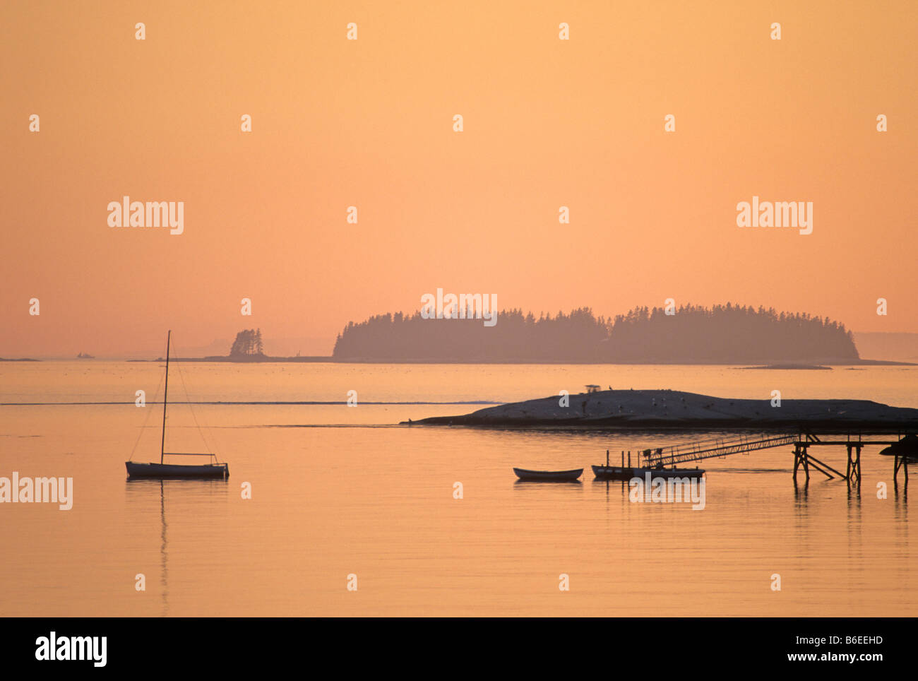 Sunrise in Eggemoggin Reach Brooklin, Maine Stock Photo - Alamy