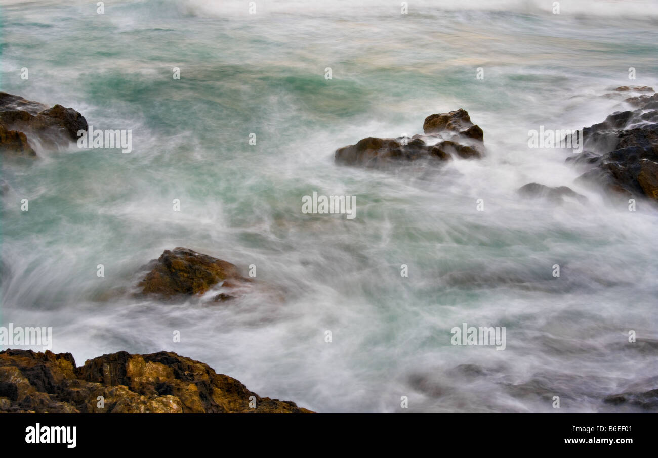 great image of soft ocean waves on rocks Stock Photo - Alamy