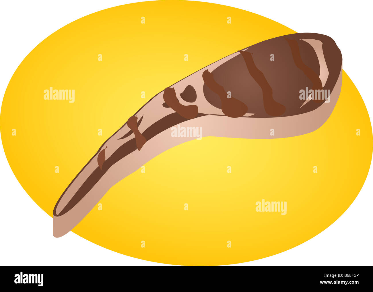 Roast lambchop cooked meat dish food illustration Stock Photo - Alamy